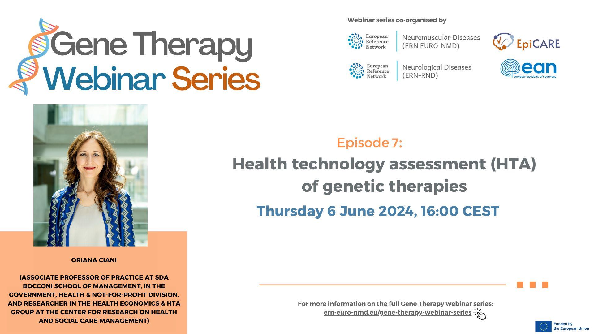 Gene Therapy webinar series: Episode 7 – Health technology assessment (HTA) of genetic therapies ...